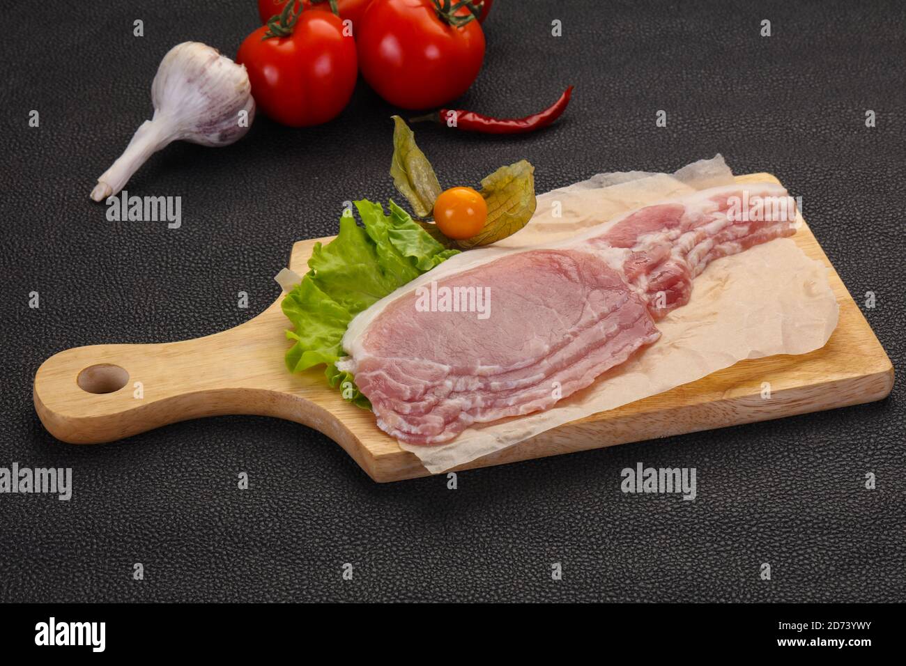 Raw pork bacon ready for cooking Stock Photo - Alamy