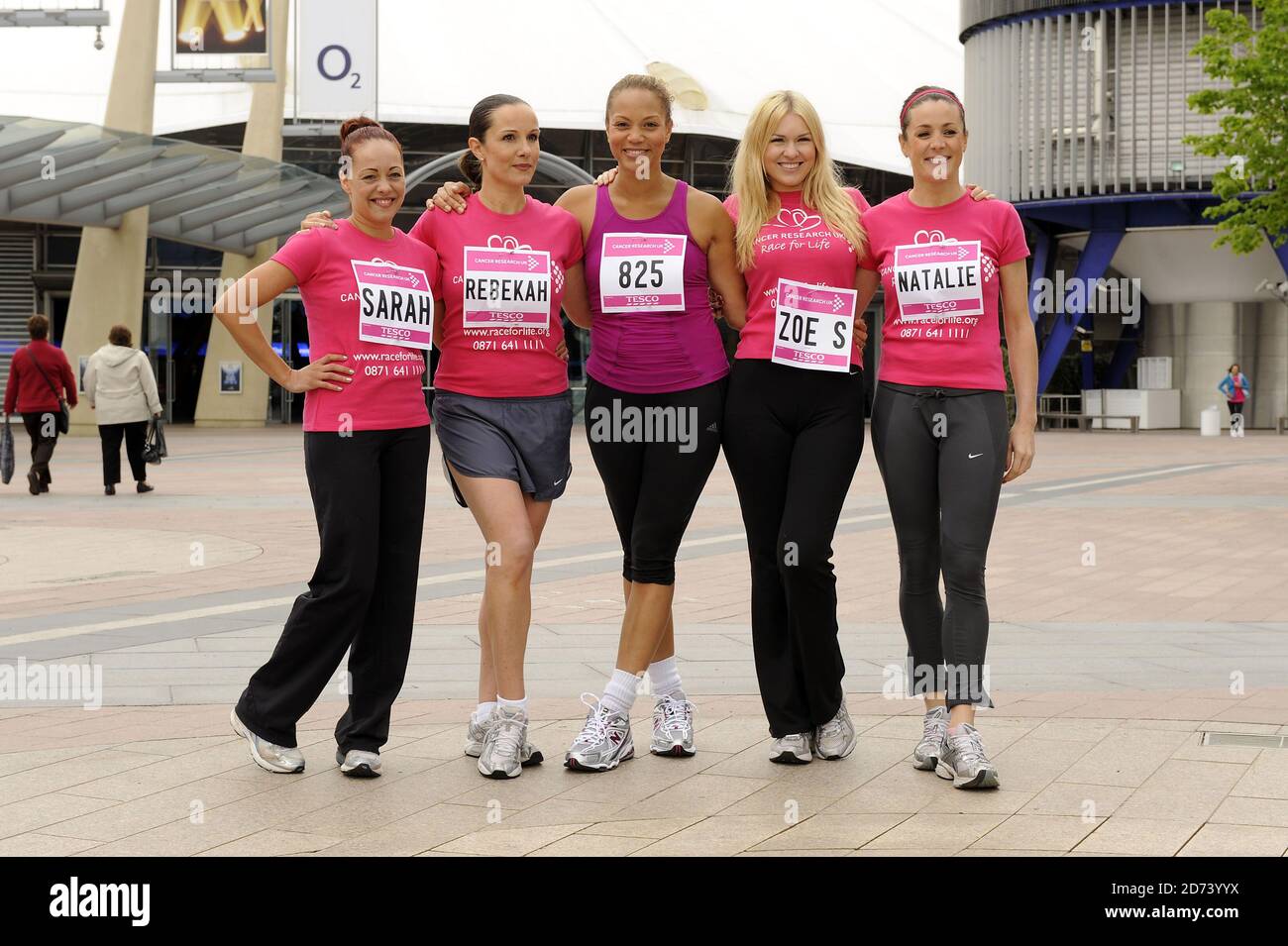 Some of the celebrities, including (left to right) Sarah Cawood ...