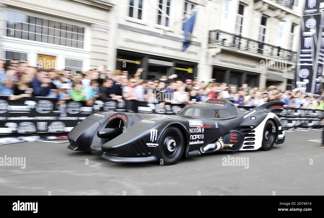 Cars cross the start line of the Gumball 3000 Rally, which saw over 100 ...