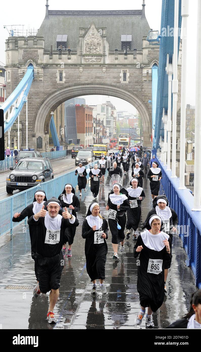 Runners participate in the Sister Act 'Nun Run', a four-mile run in aid ...