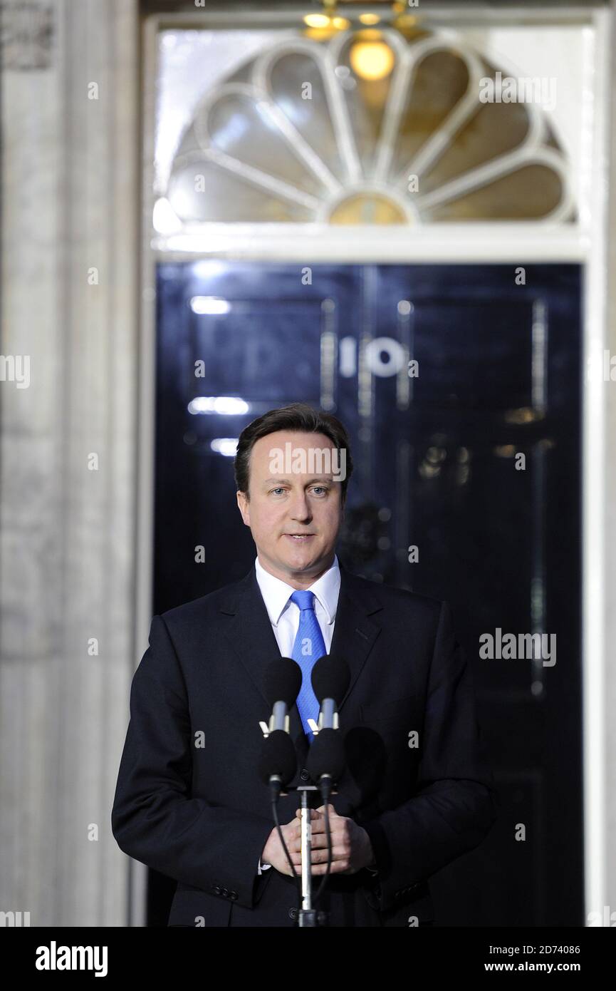 David Cameron announces his taking over as Prime Minister outside ...