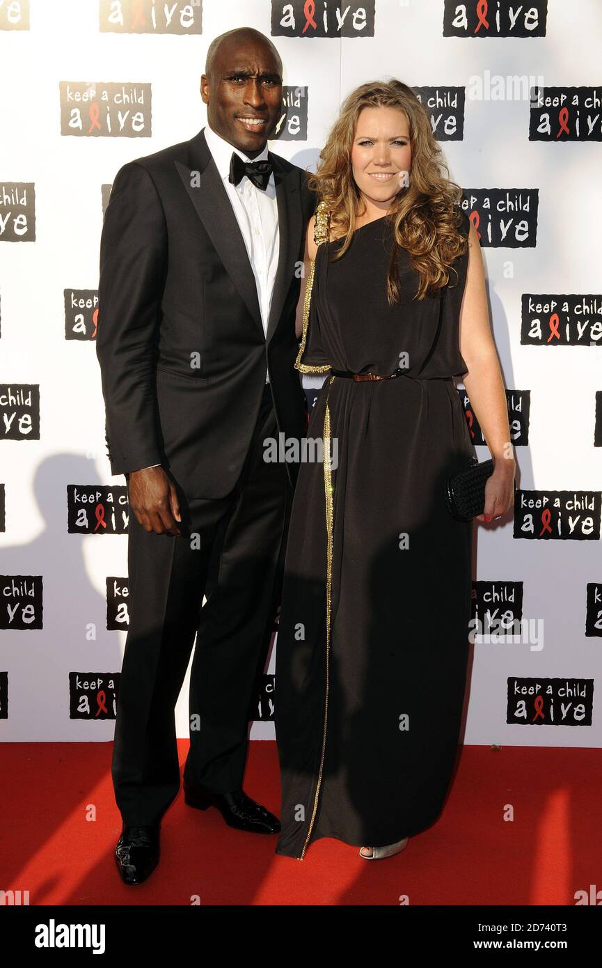 Sol Campbell and Fiona Barrett arrive at the Keep a Child Alive Black ...