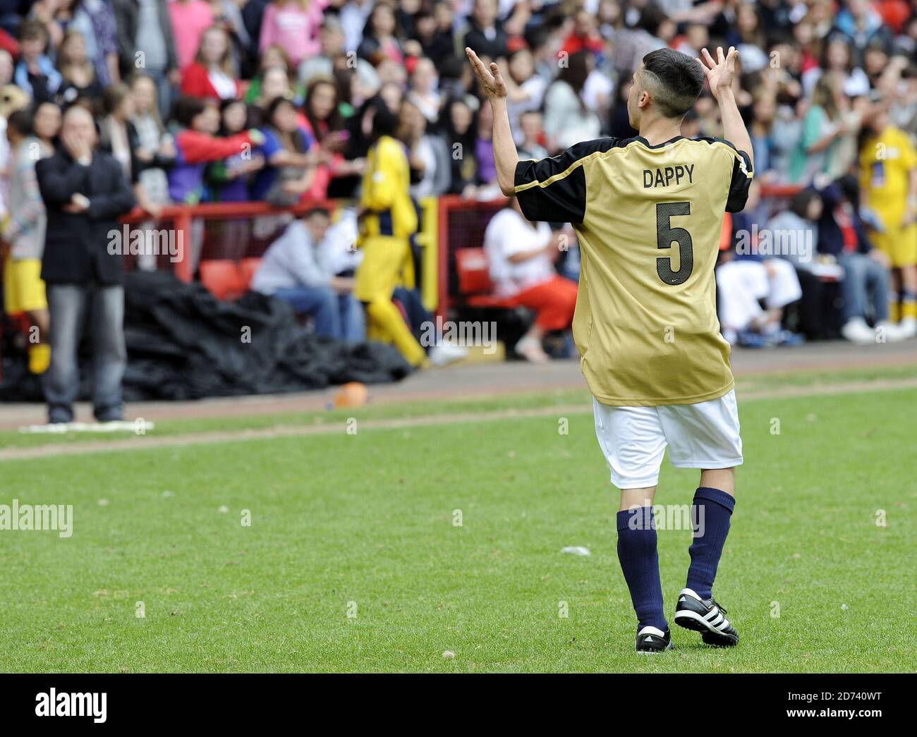 Dappy Contostavlos of N-Dubz takes part in the celebrity Soccer Six ...