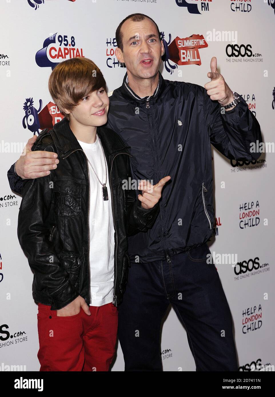 Johnny Vaughn and Justin Bieber attend the Capital FM Summertime Ball ...