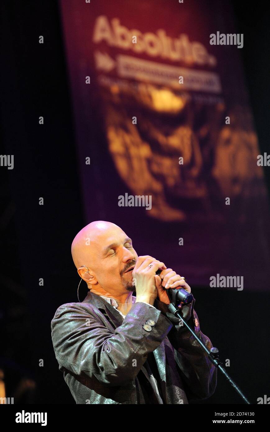 Tim Booth of James on stage at the Absolute Radio South Africa Send Off ...