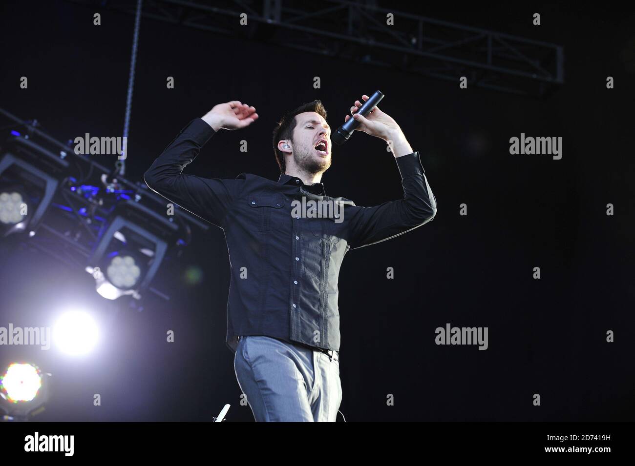 Calvin Harris performs live at the Isle of Wight festival in Newport ...