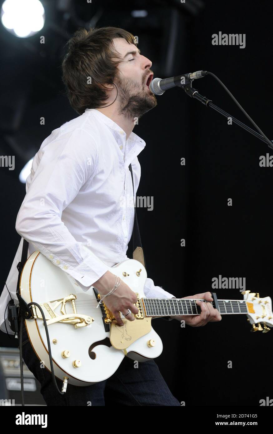 Liam Fray of the Courteeners performs at the Isle of Wight festival, in ...