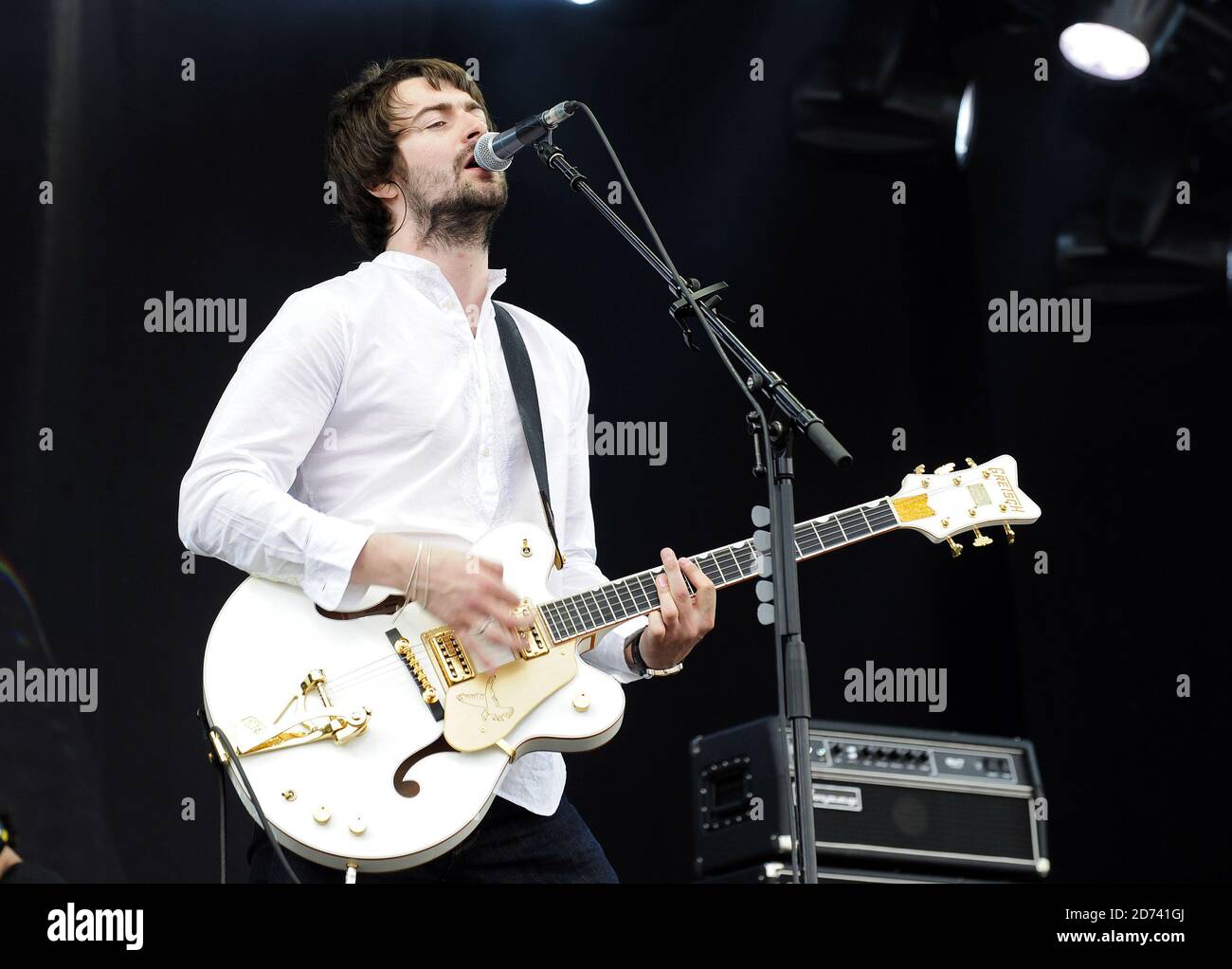Liam Fray of the Courteeners performs at the Isle of Wight festival, in ...