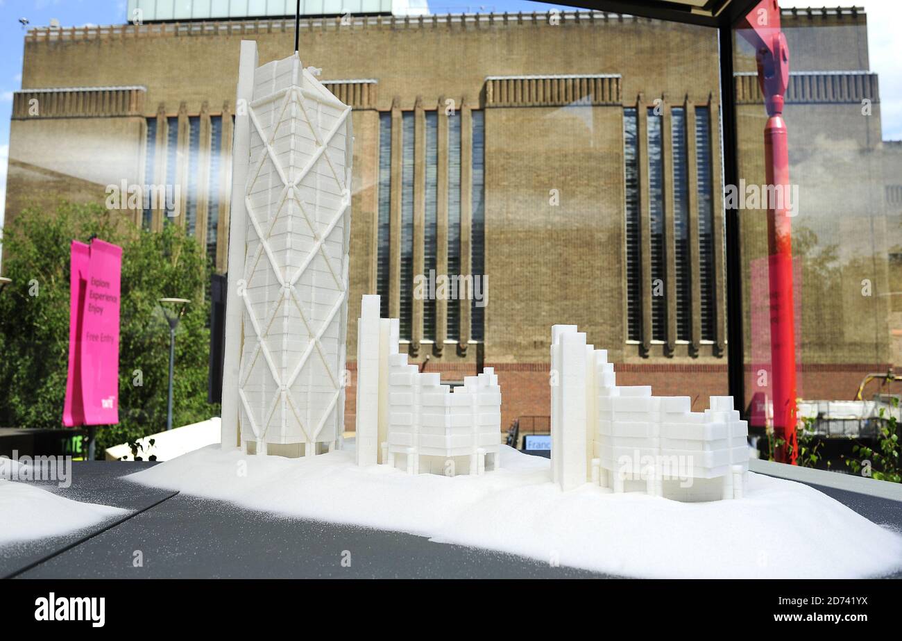 A scale model of new development NEO Bankside and the Tate Modern, made ...