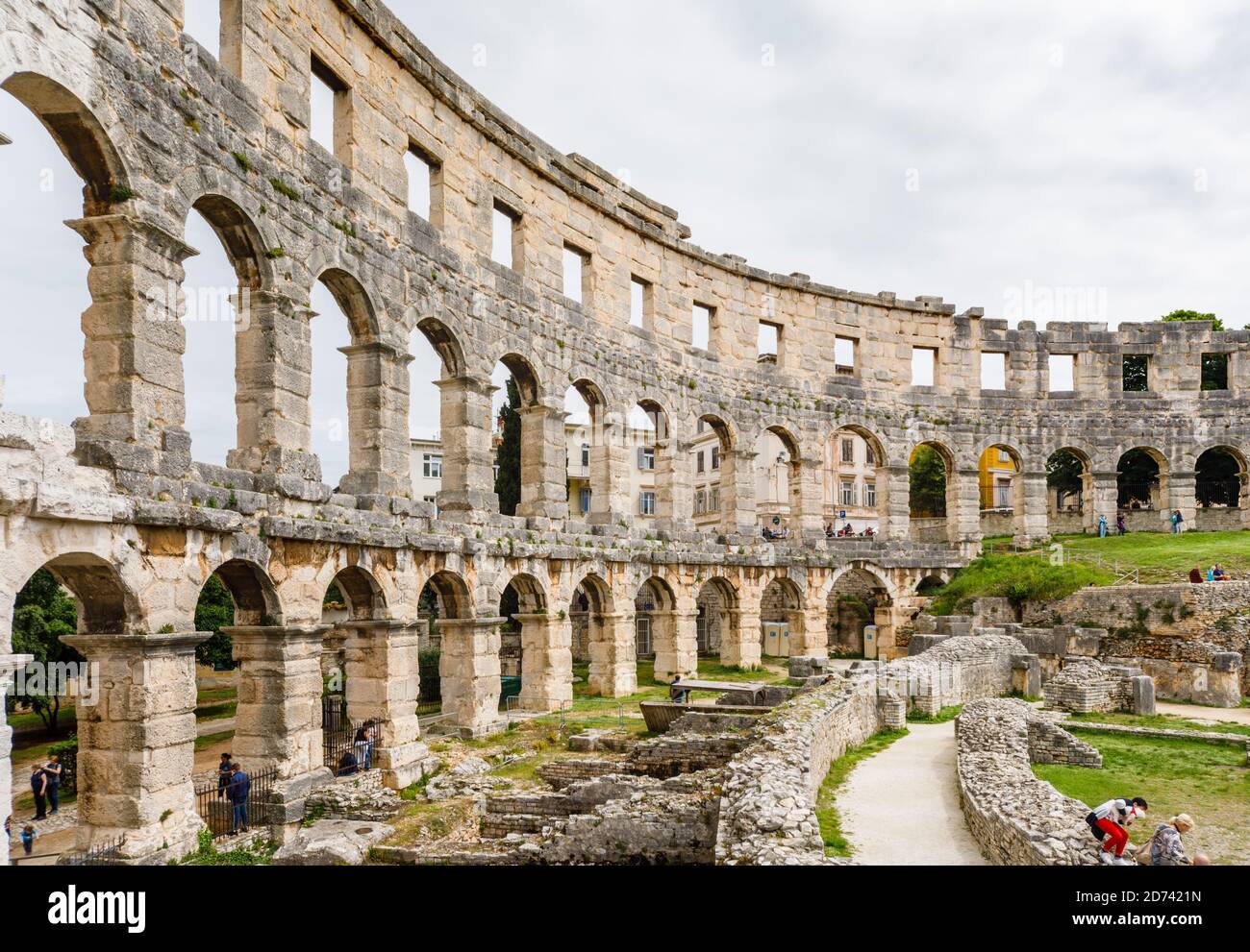 View of the remains of the walls and interior of the iconic ancient ...