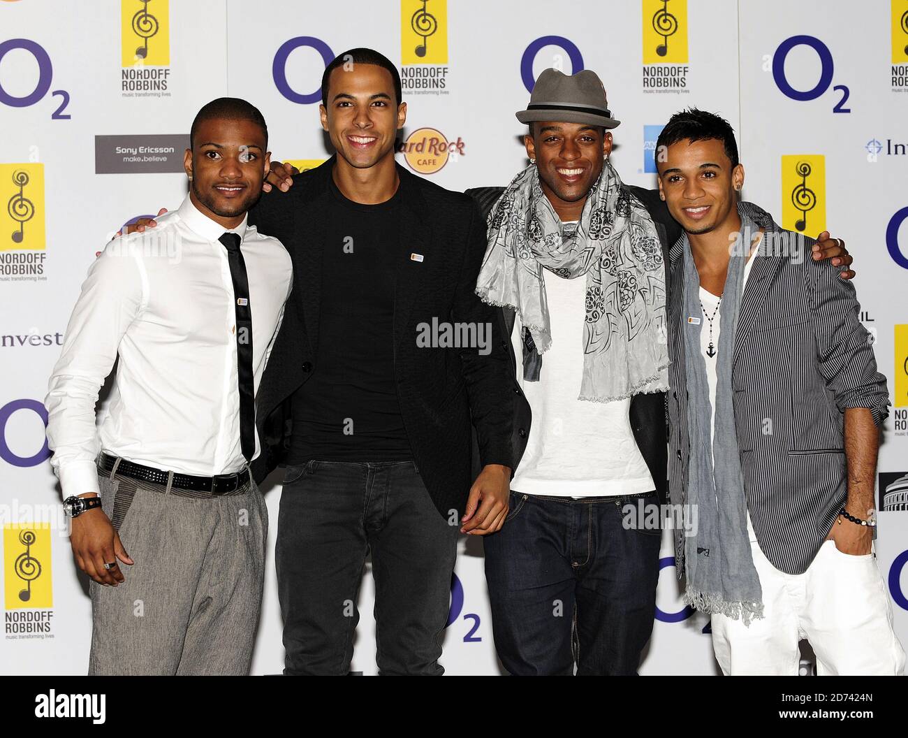 JLS arrive at the Nordoff Robbins Silver CLef Awards, at the Hilton ...