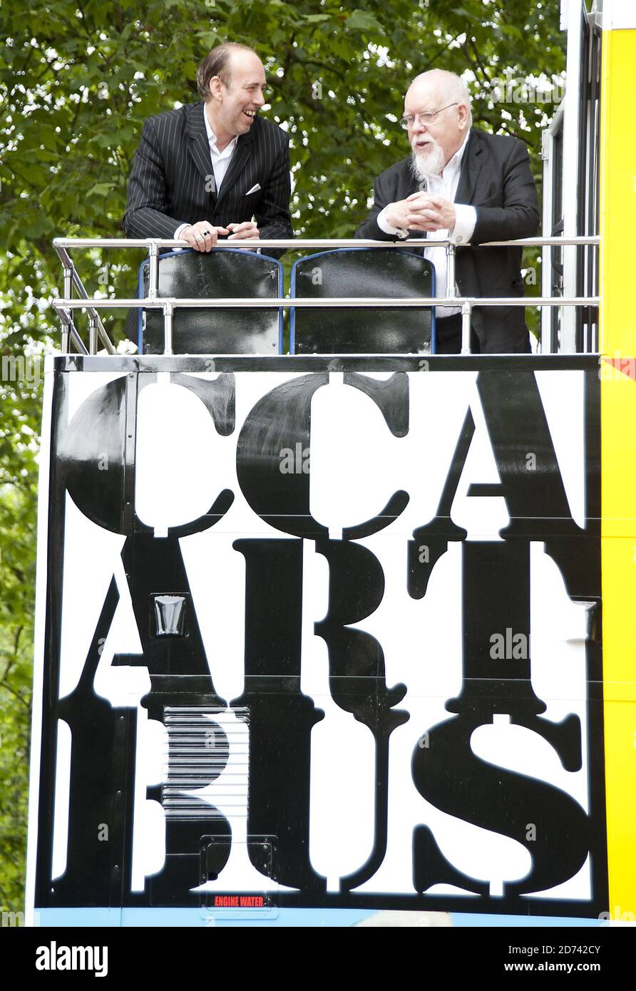 Mick Jones (l) and Peter Blake pictured with the CCA Art Bus, in ...