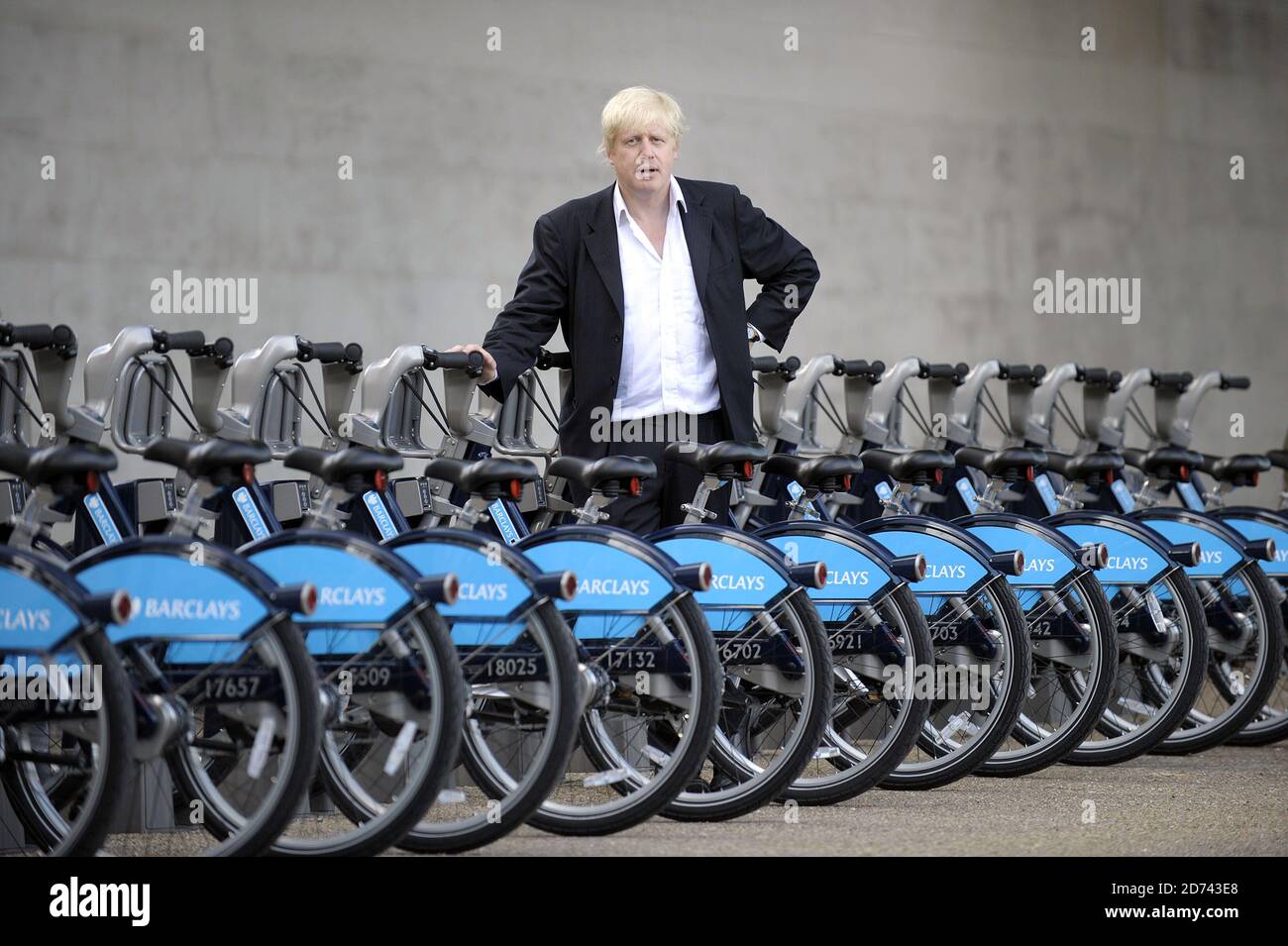 Boris Johnson pictured at the launch of the Barclays Cycle Hire Scheme ...
