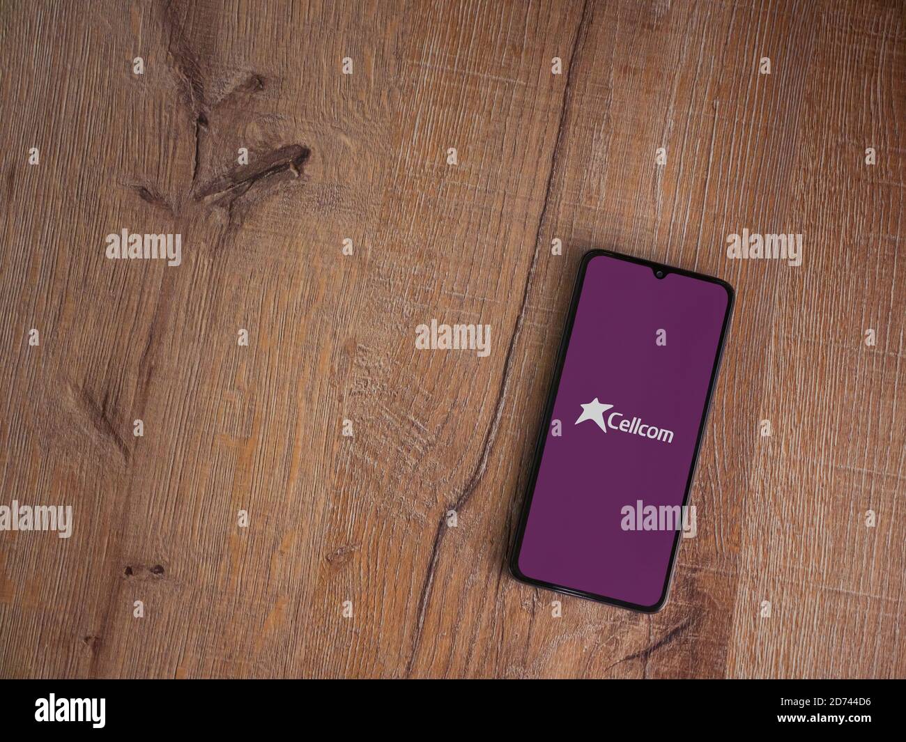 Lod, Israel - July 8, 2020: Cellcom app launch screen with logo on the ...