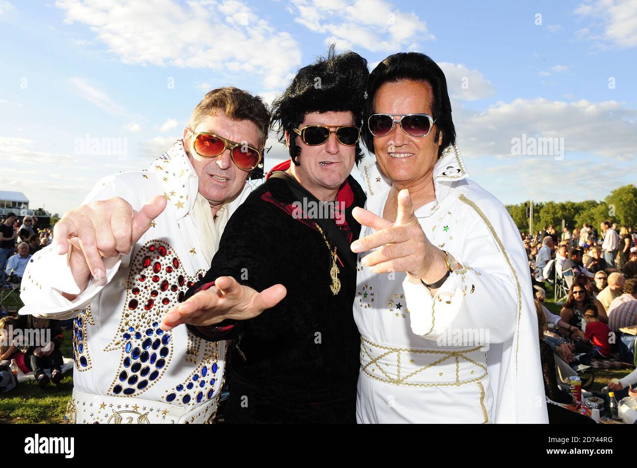 Elvis fans attending the BBC Radio 2 Elvis Forever concert in Hyde Park ...
