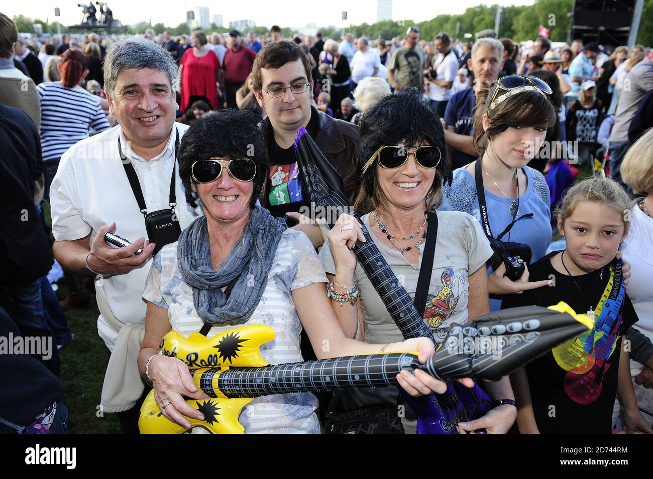 Elvis fans attending the BBC Radio 2 Elvis Forever concert in Hyde Park ...