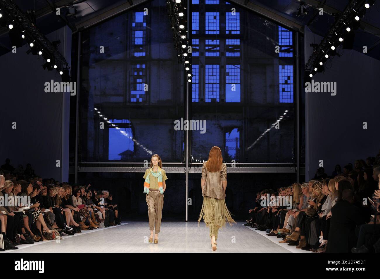 Models during rehearsal at the Matthew Williamson Spring/Summer catwalk ...