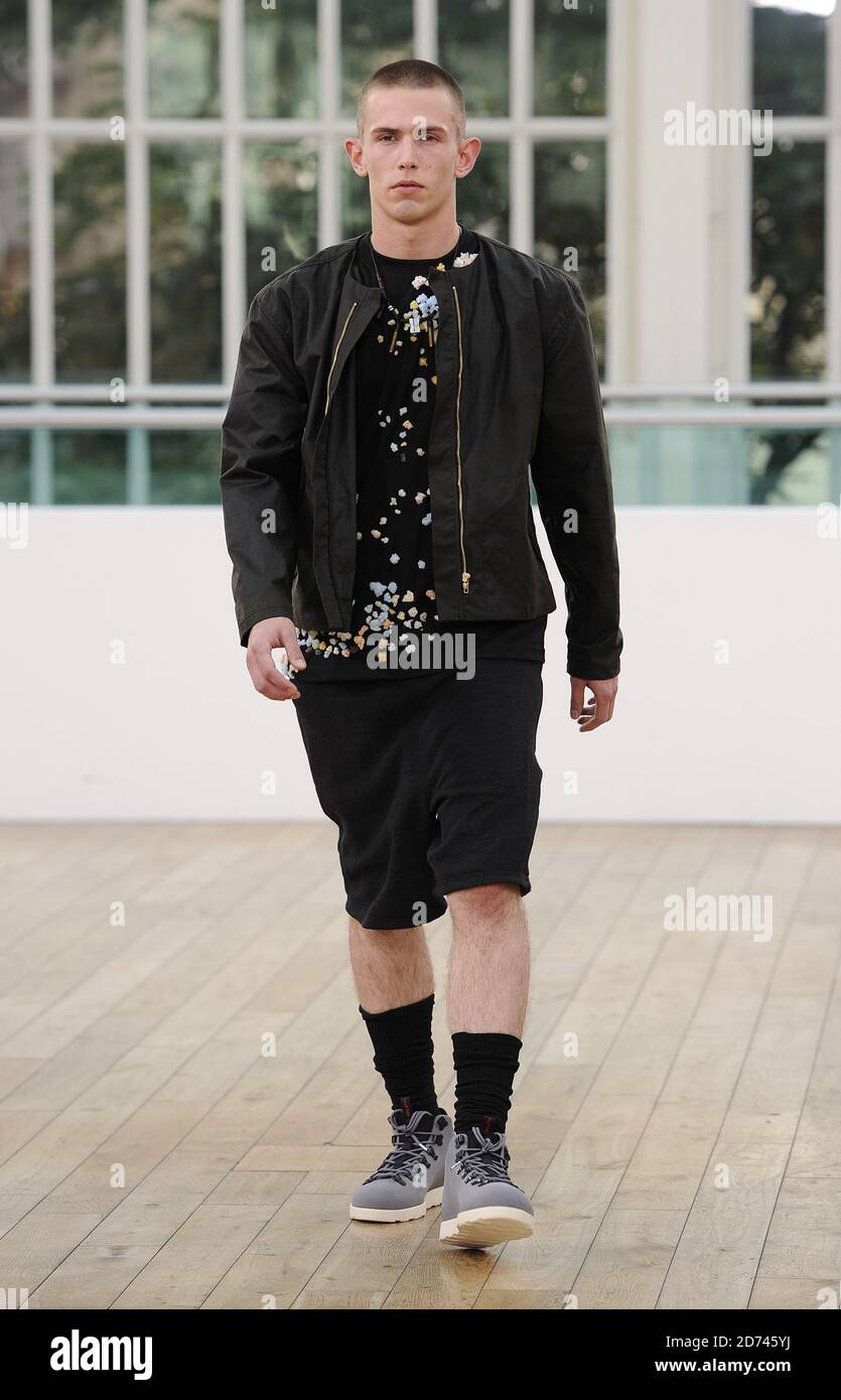 A model wears a design by New Power Studio at the MAN fashion show ...