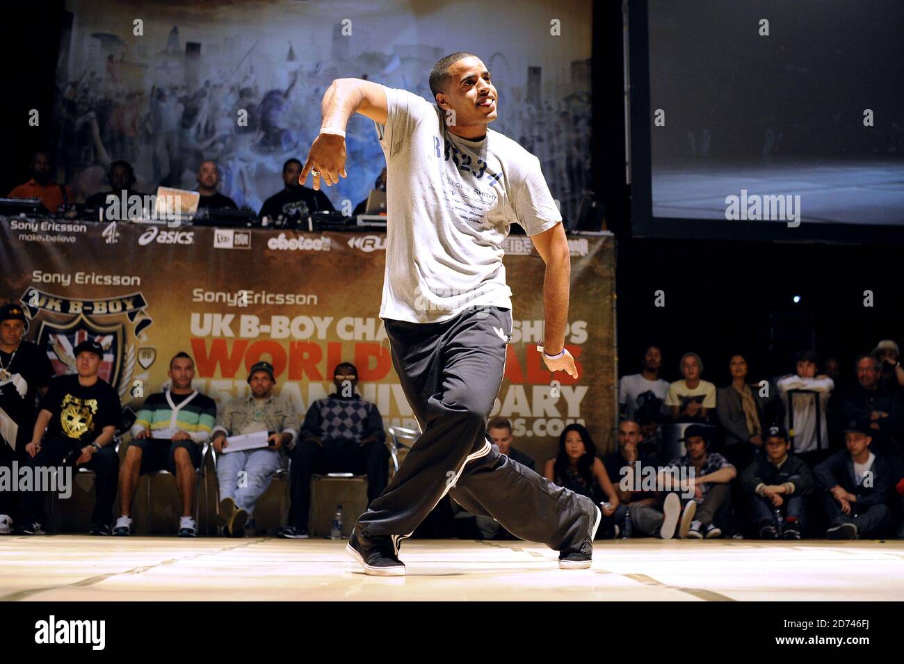 French B-Boy Nelson competes at the Sony Ericsson B-Boy Championships ...