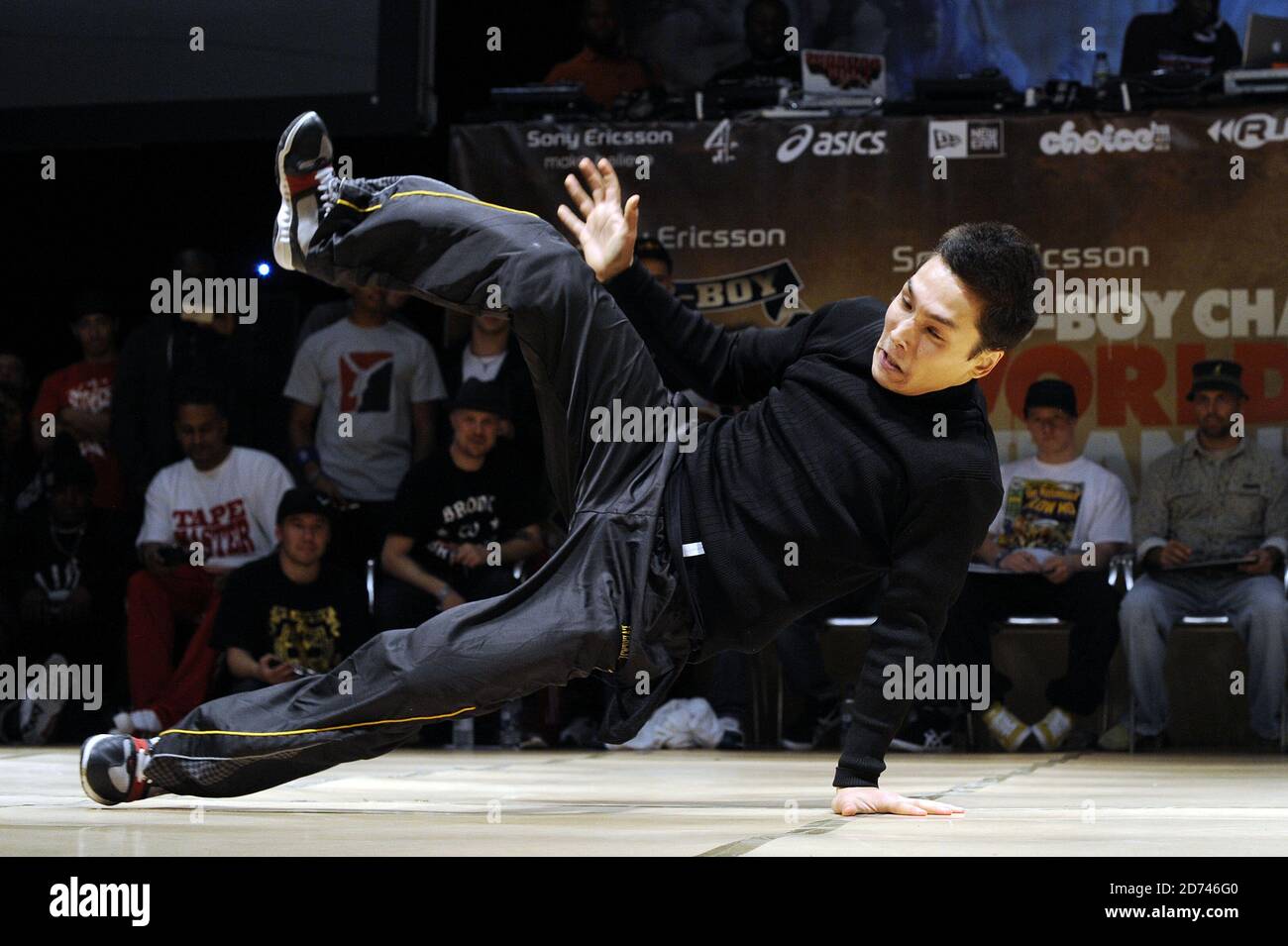 A B-Boy competes at the Sony Ericsson B-Boy Championships, at the ...