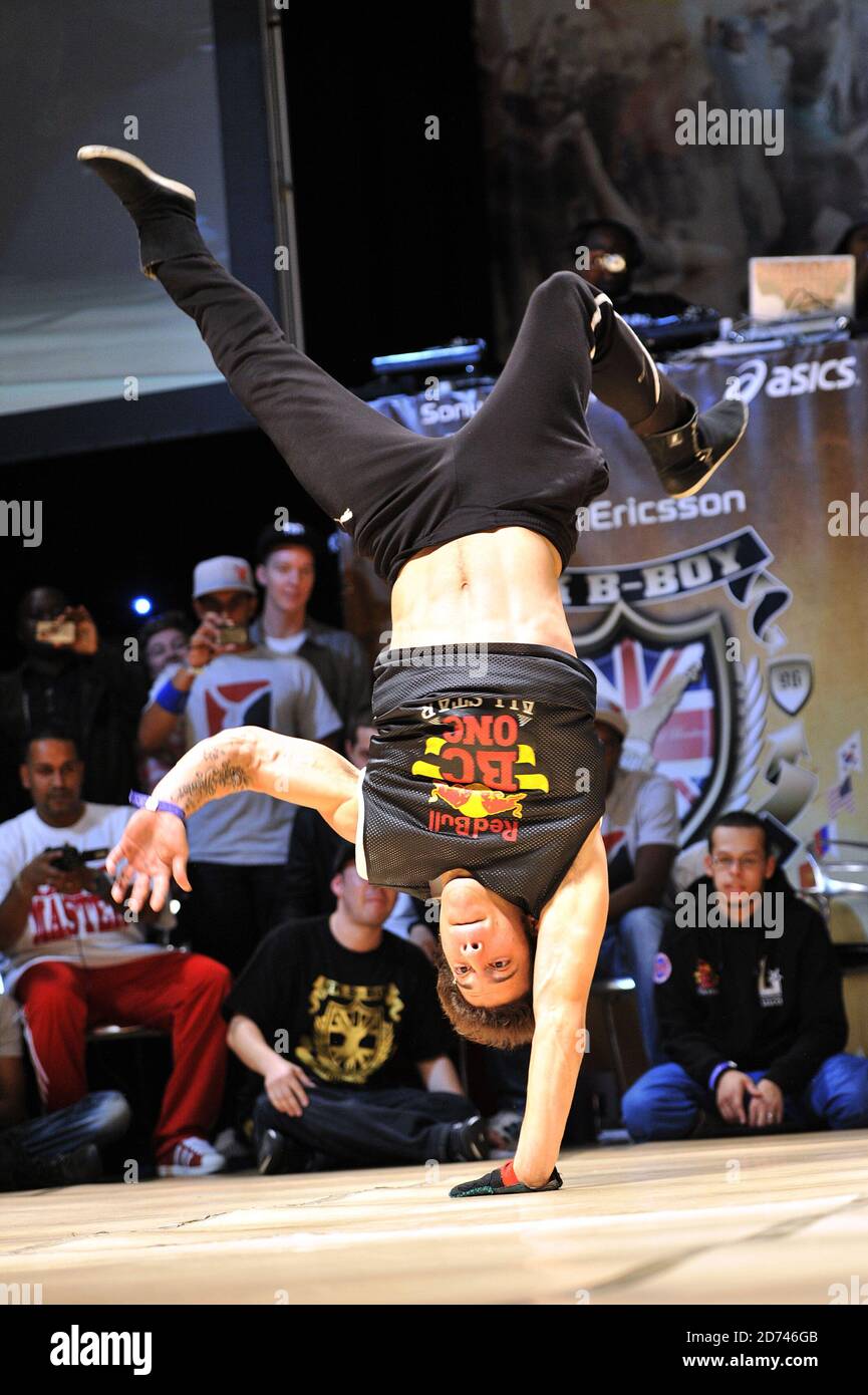 A B-Boy competes at the Sony Ericsson B-Boy Championships, at the ...