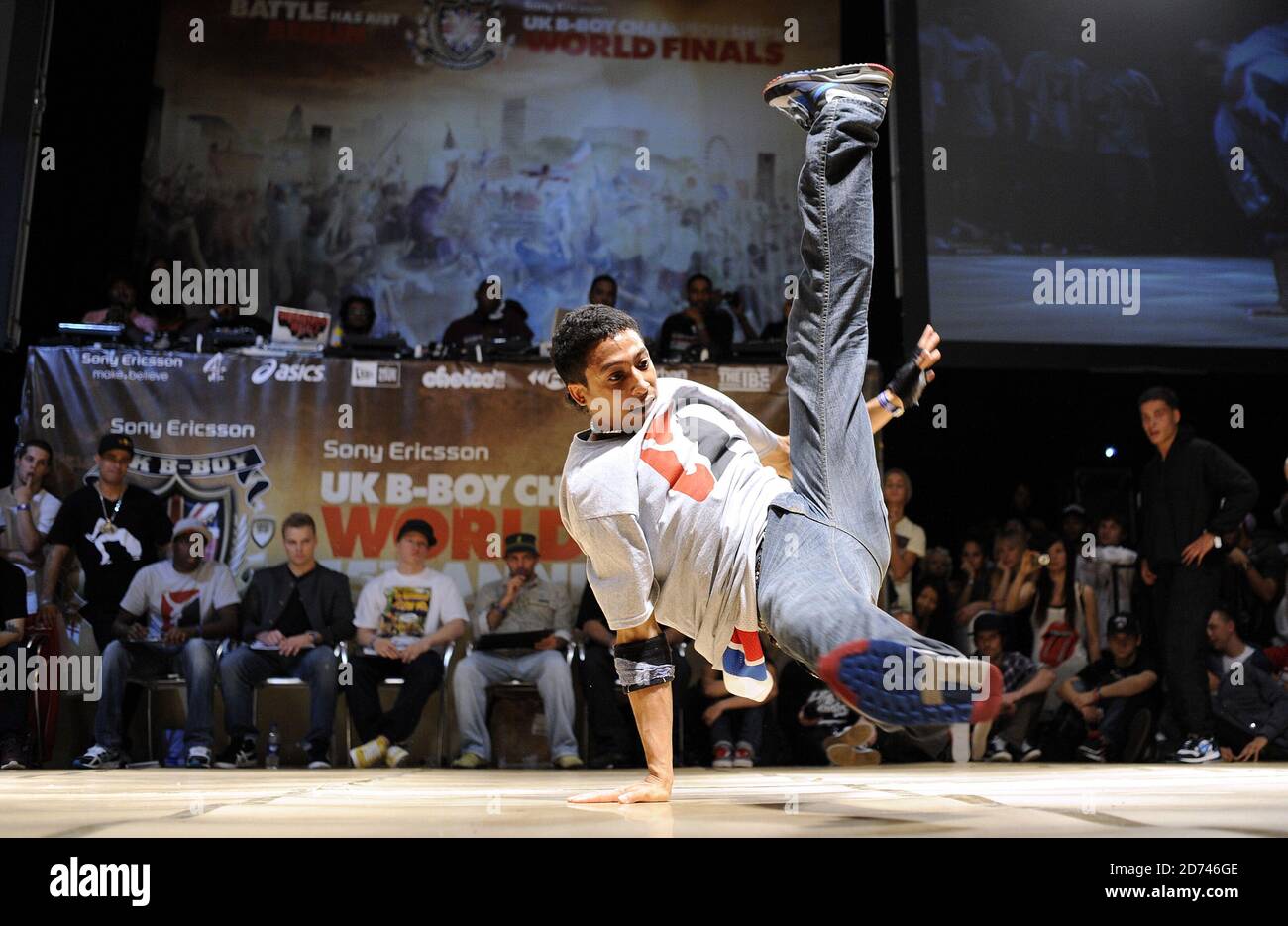 A B-Boy competes at the Sony Ericsson B-Boy Championships, at the ...