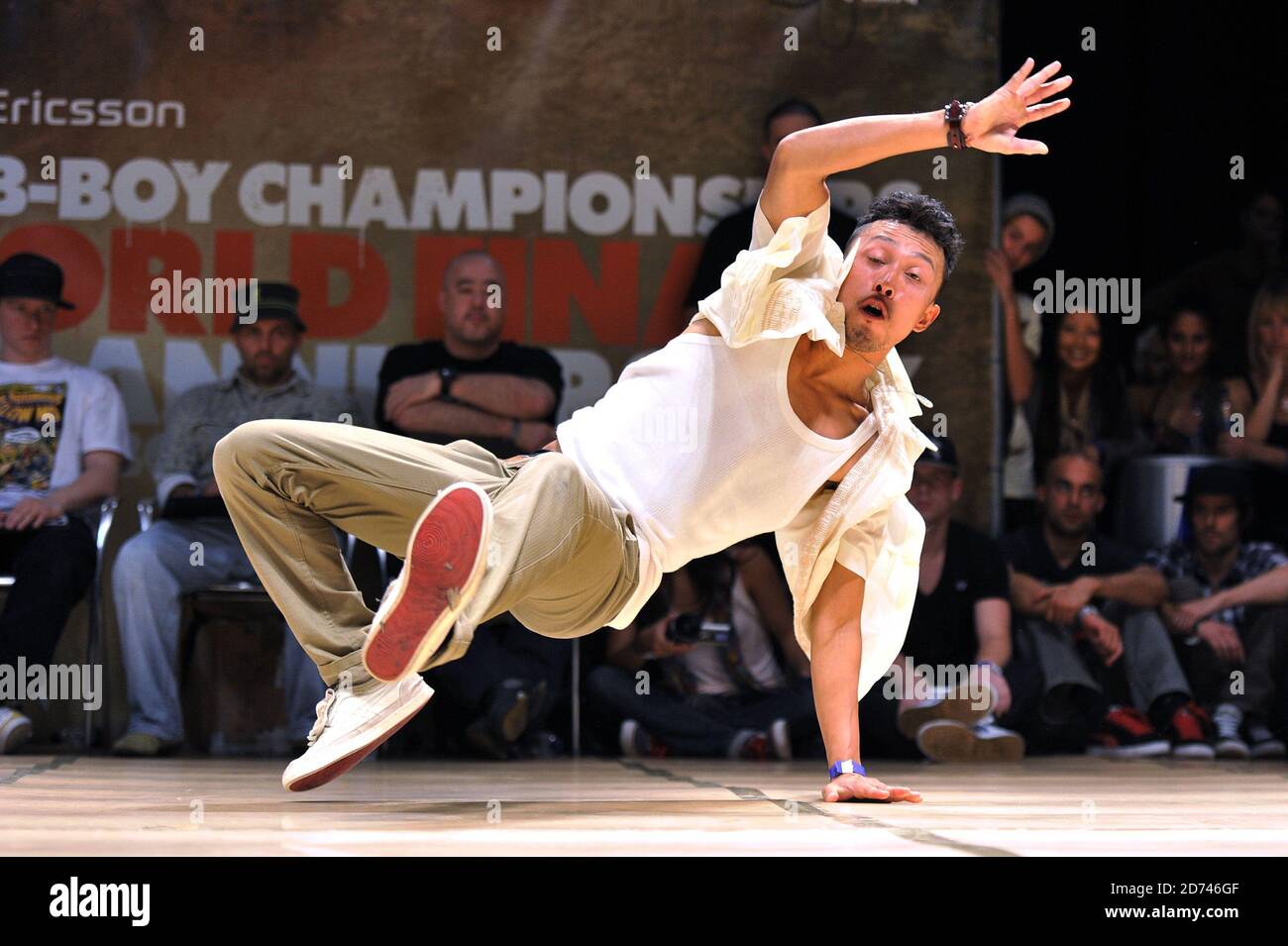 A B-Boy competes at the Sony Ericsson B-Boy Championships, at the ...