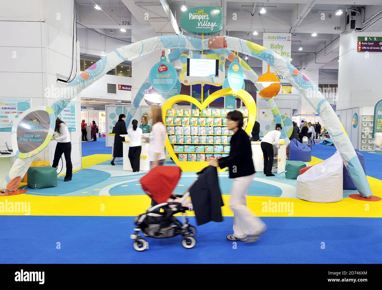 A visitor at the Baby Show, at the Earl's Court exhibition centre in ...
