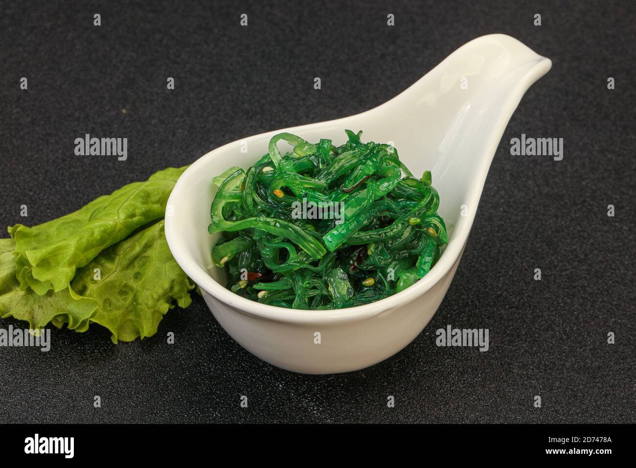 Green Chuka Seaweed Salad Isolated on White Background Top View. Wakame ...
