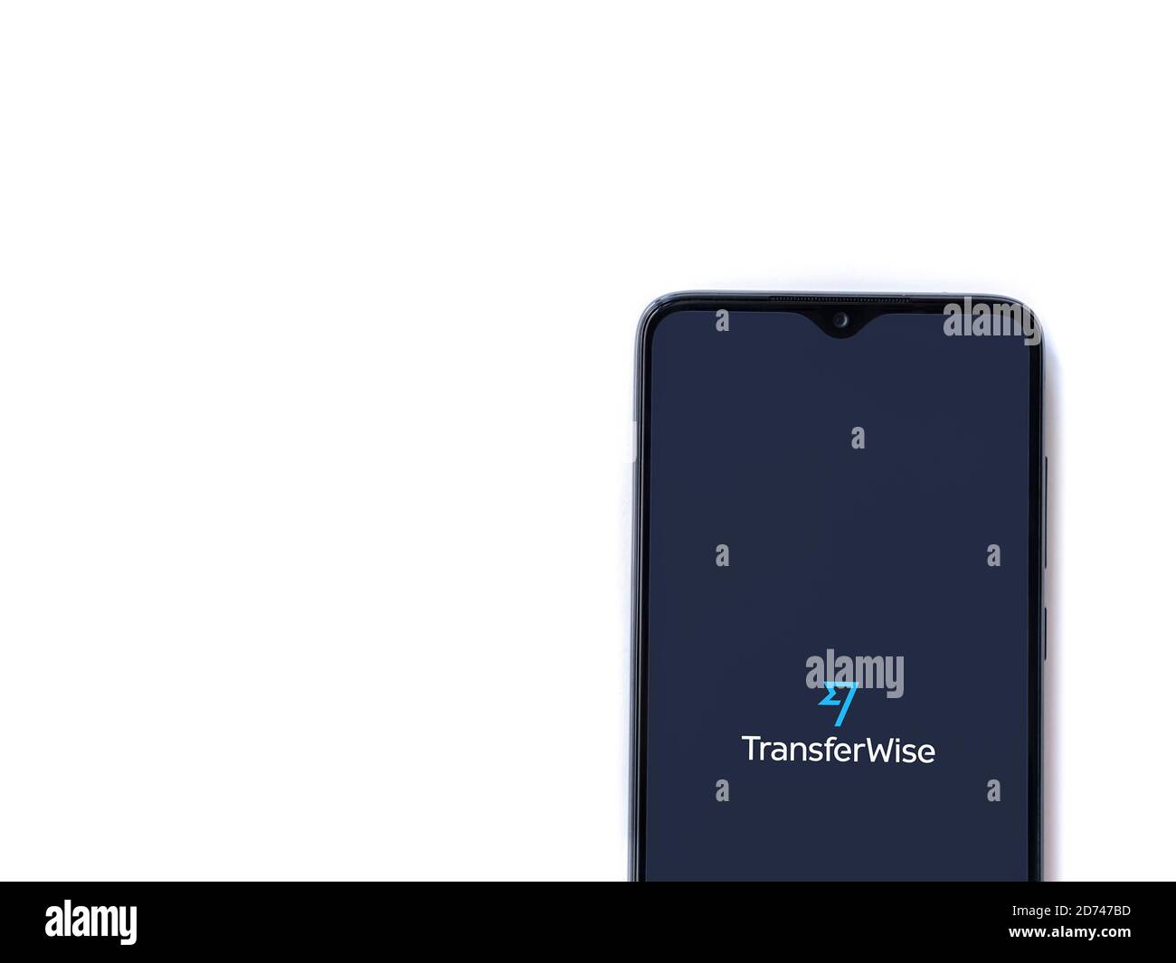 Lod, Israel - July 8, 2020: TransferWise app launch screen with logo on ...