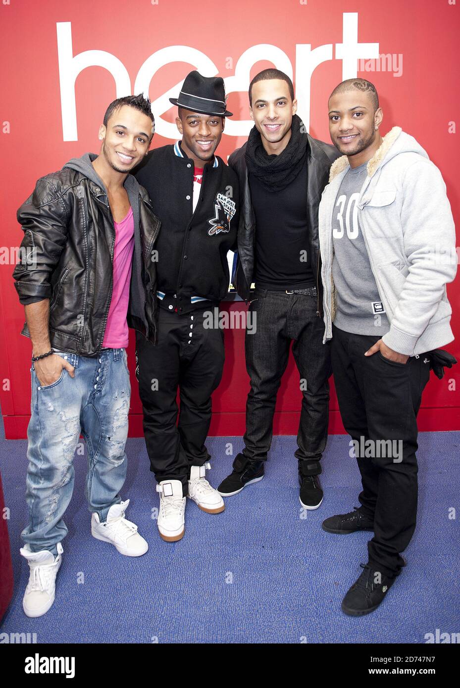 JLS pictured after an interview on Heart Breakfast, with Emma Bunton ...