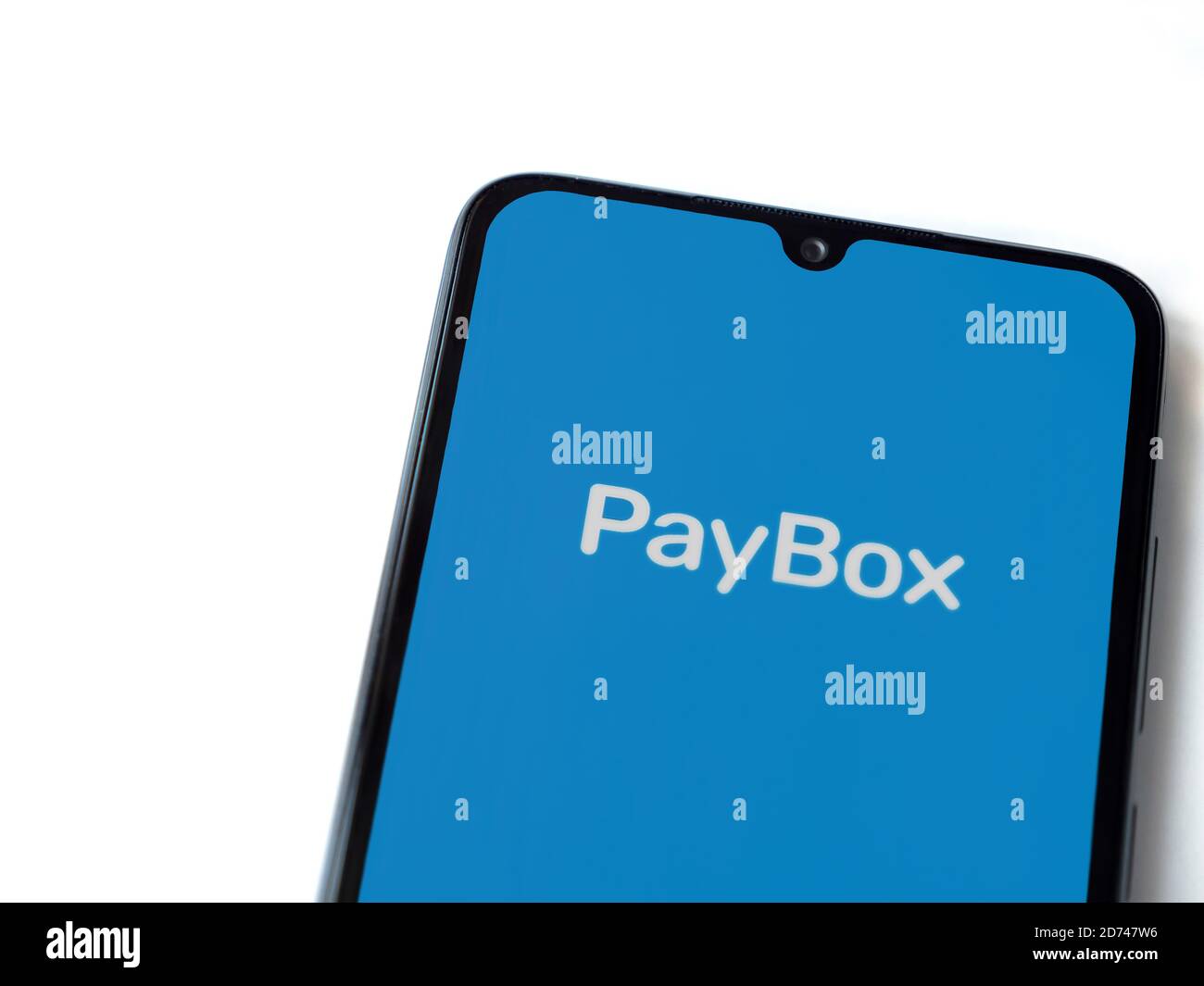 Lod, Israel - July 8, 2020: PayBox app launch screen with logo on the ...
