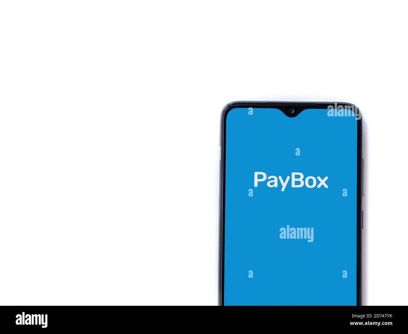 Lod, Israel - July 8, 2020: PayBox app launch screen with logo on the ...
