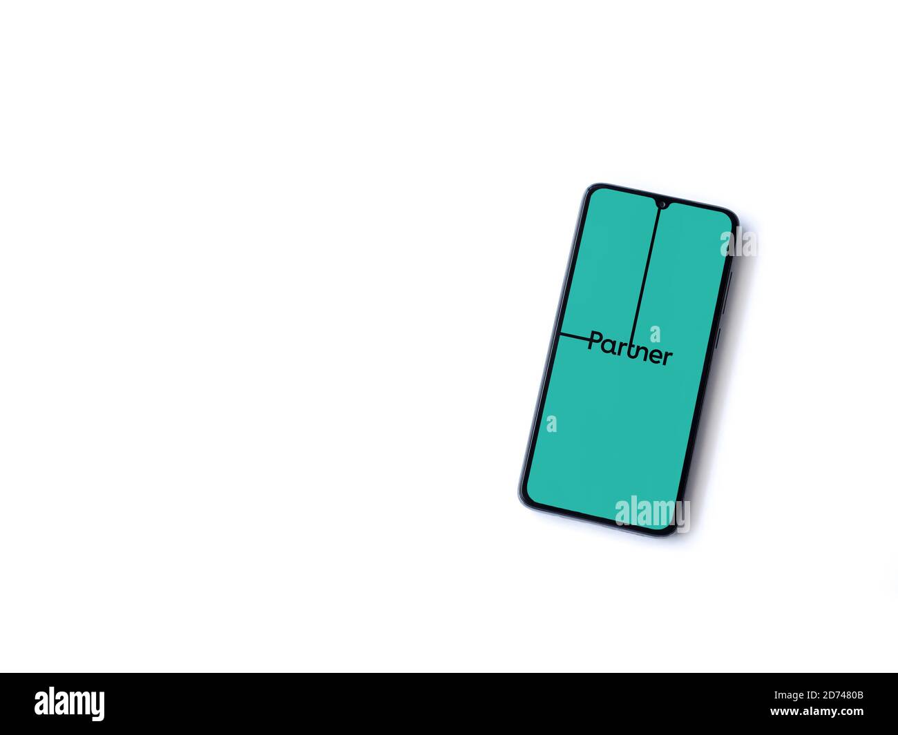 Lod, Israel - July 8, 2020: My Partner app launch screen with logo on ...