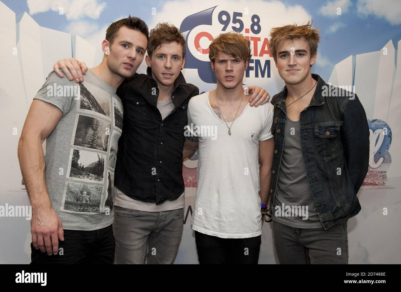 Harry, Danny, Dougie and Tom from McFly backstage at the Jingle Bell ...