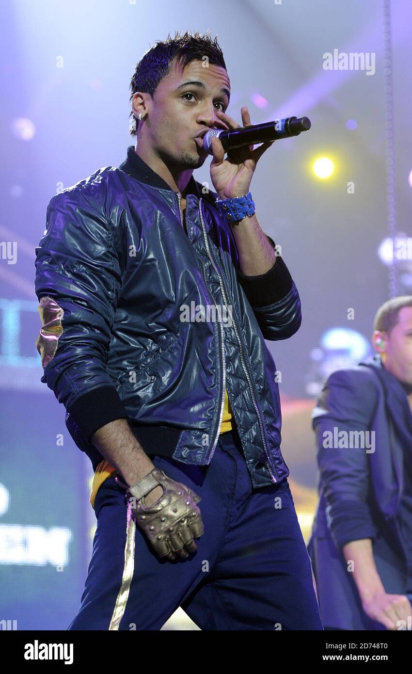 Aston Merrygold of JLS performs live at Wembley Arena in north London ...