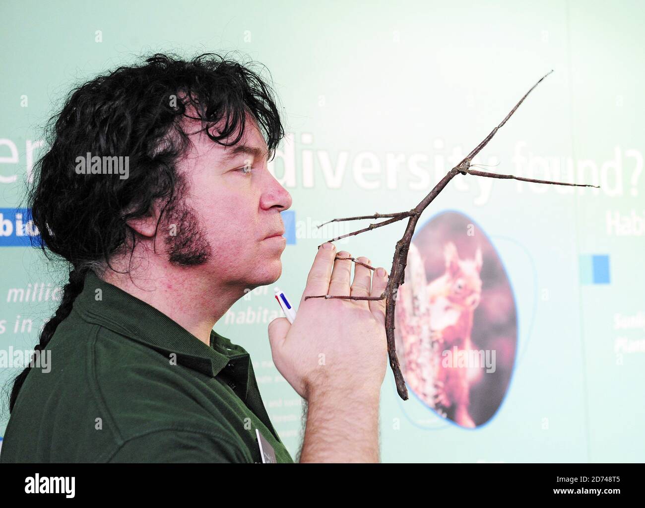 Zoo keeper Mark Tansley, pictured with a Thai Stick Insect, takes part ...