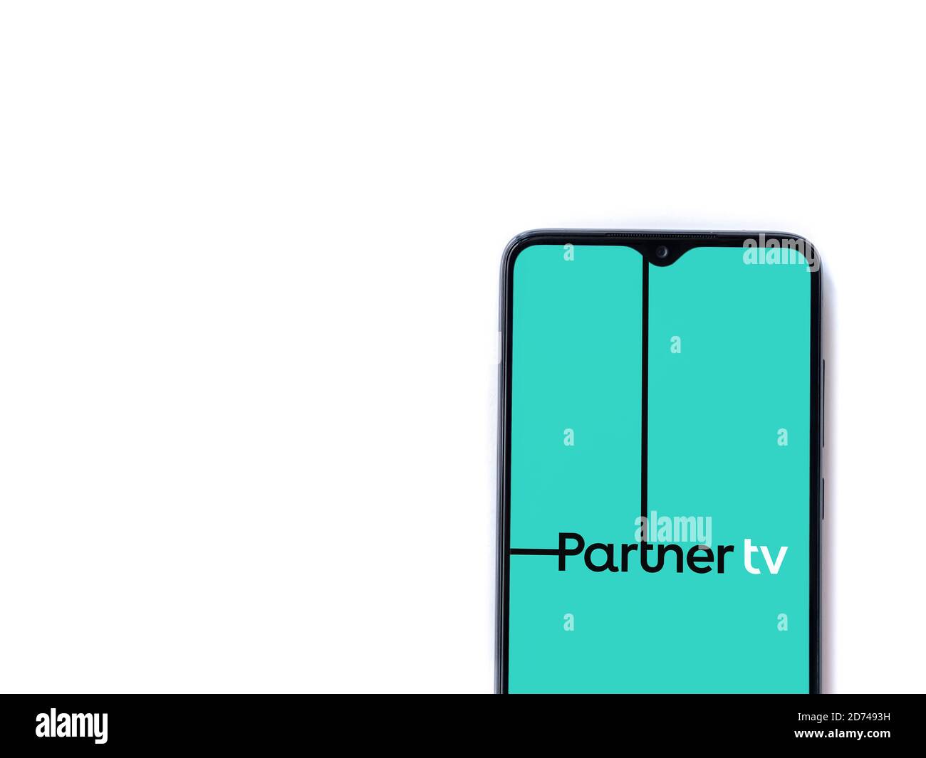 Lod, Israel - July 8, 2020: Partner tv app launch screen with logo on ...