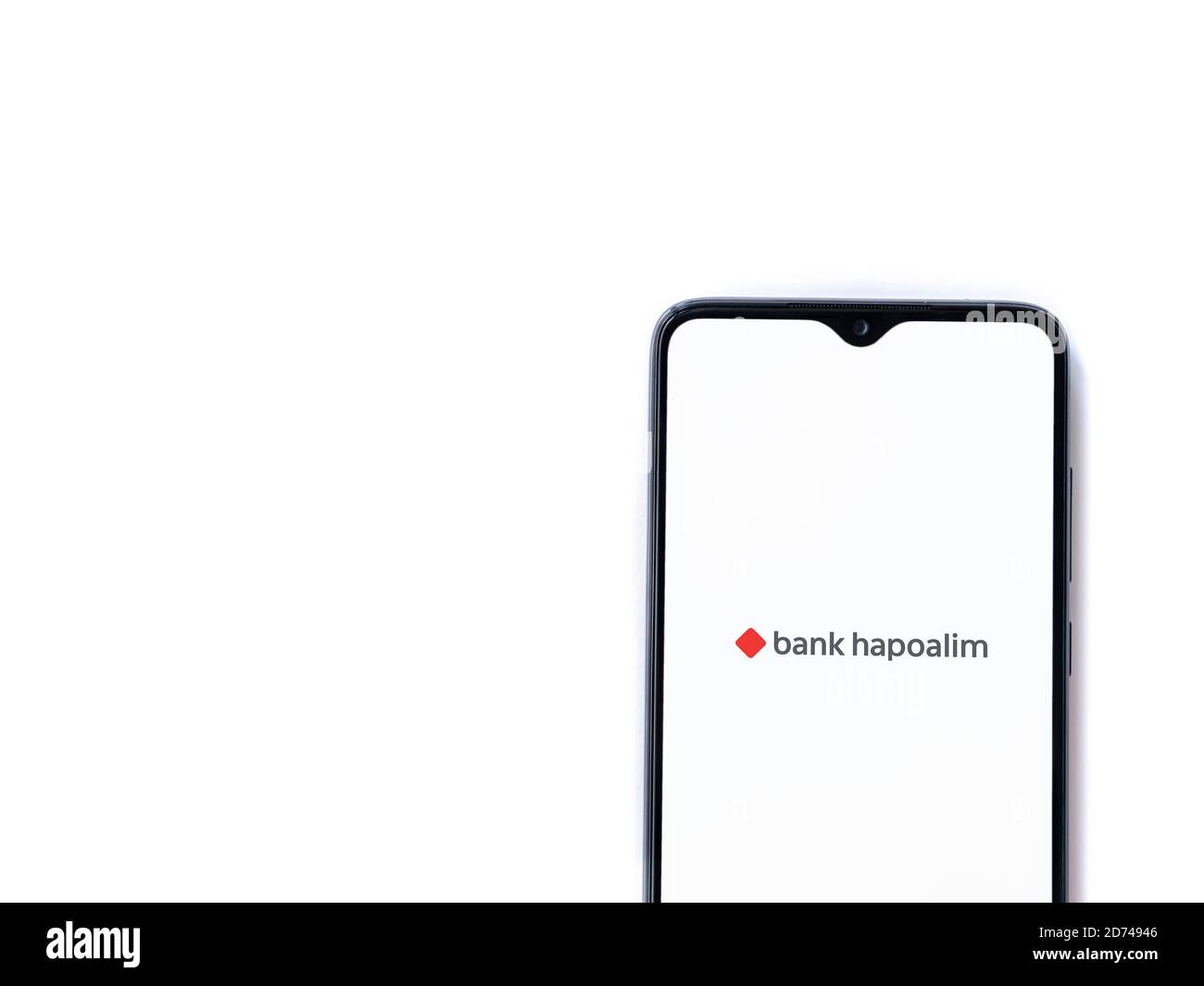 Lod, Israel - July 8, 2020: Bank Hapoalim app launch screen with logo ...