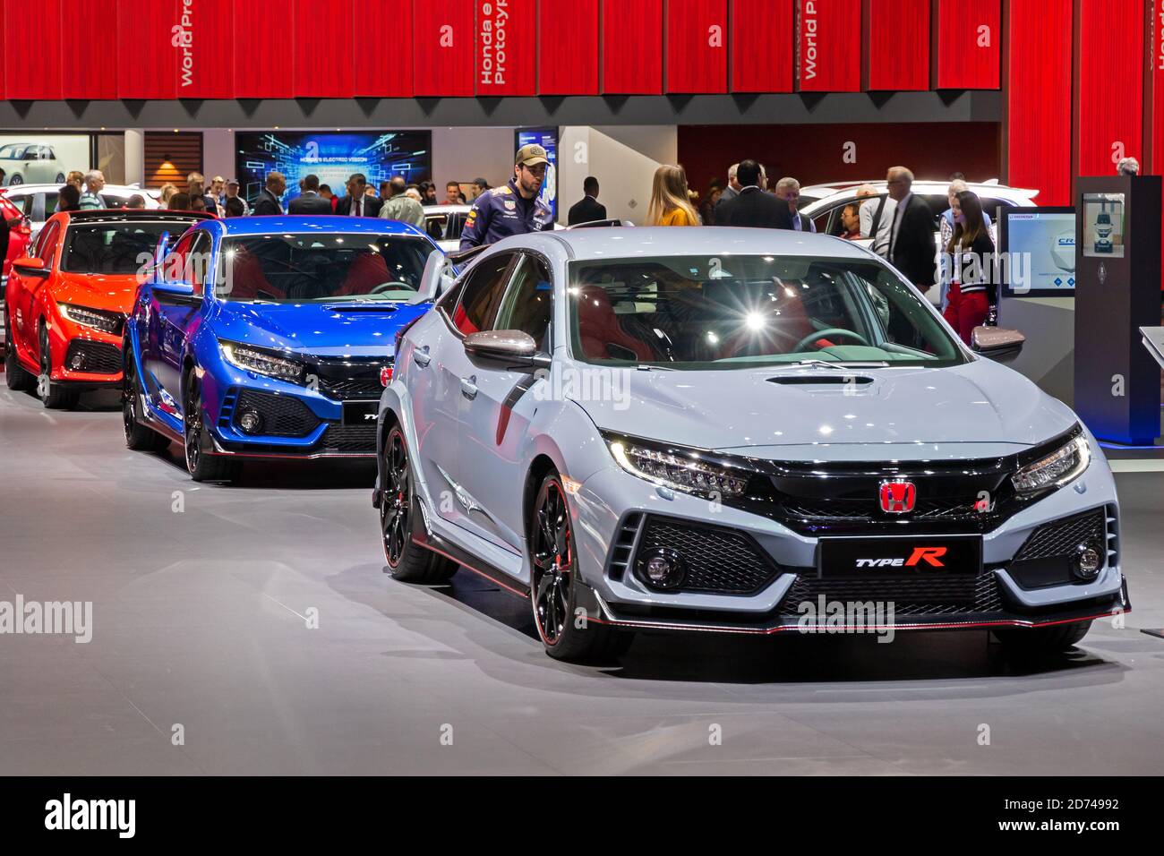 Honda Civic Type-R cars at the 89th Geneva International Motor Show ...