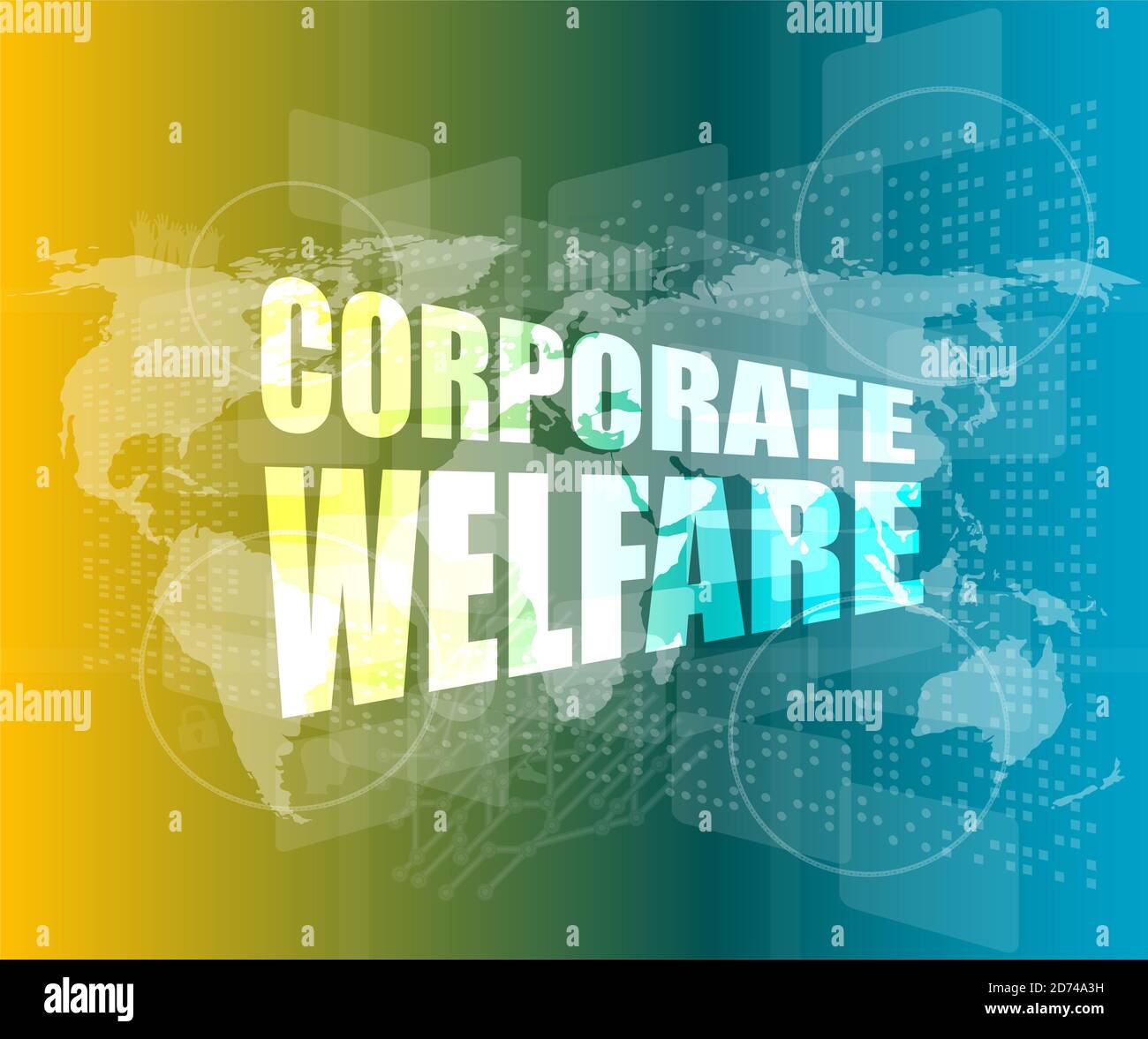 corporate welfare word on business digital screen Stock Photo - Alamy