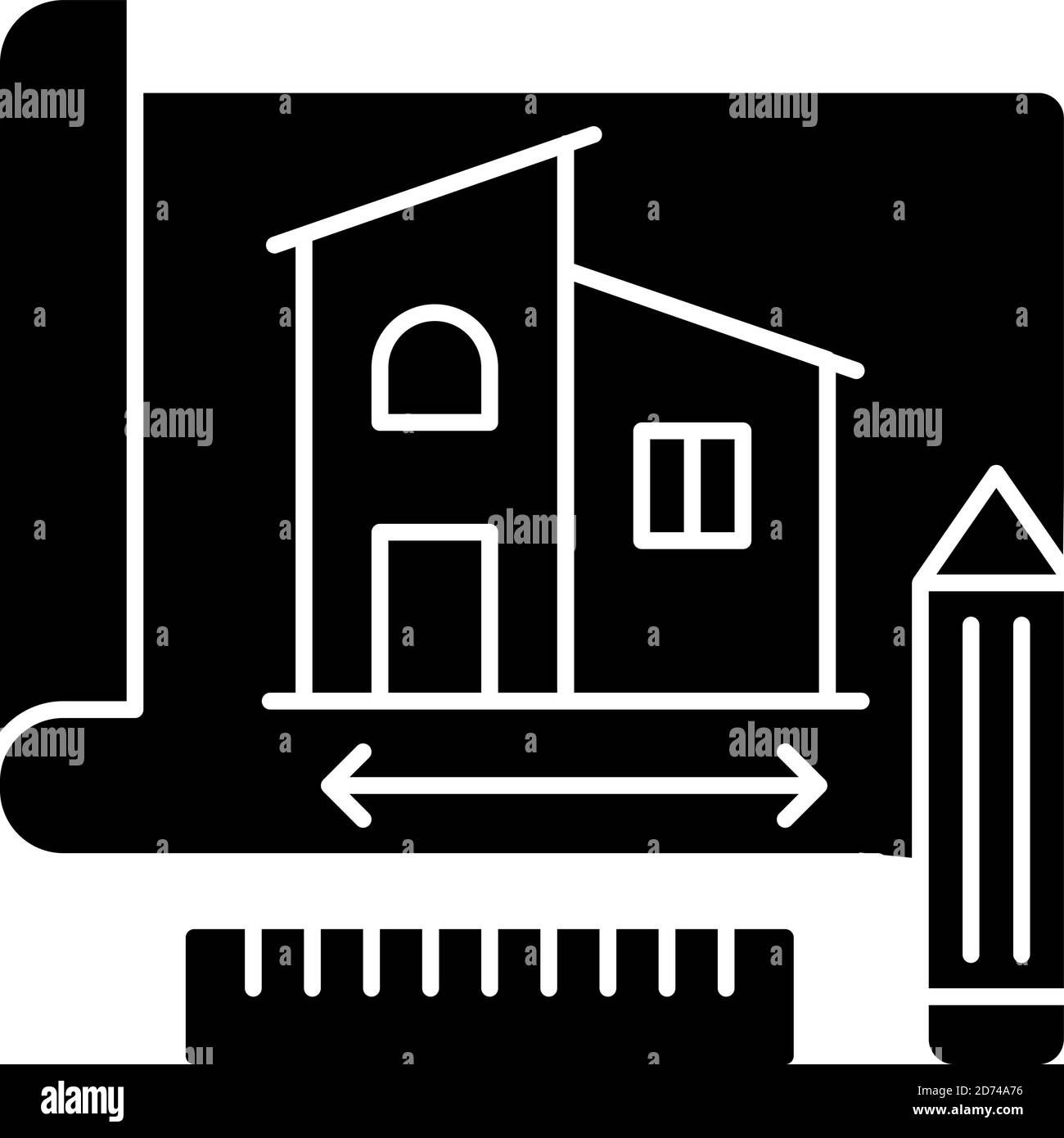 Building plan residential building Black and White Stock Photos ...