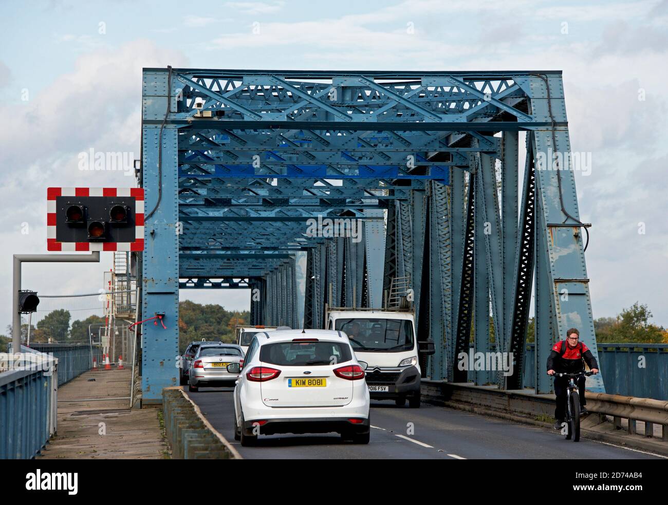Boothferry swing bridge, carrying the A614 road across the River Ouse ...