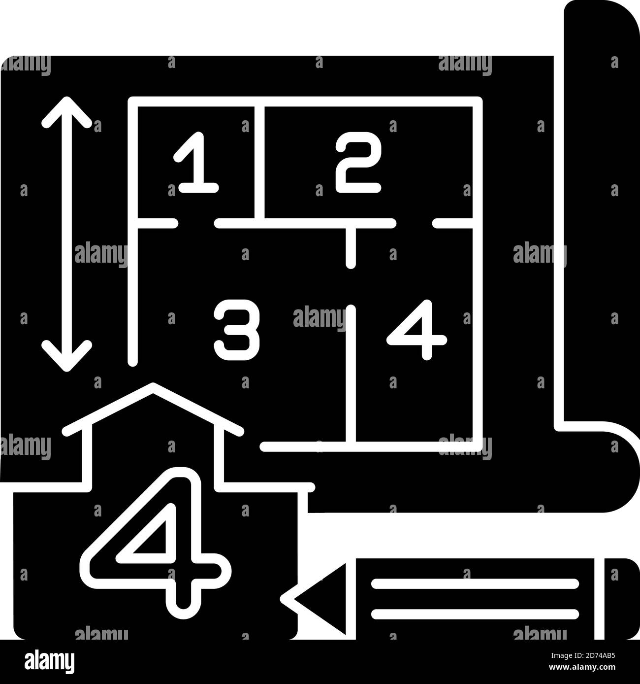 Number of rooms black glyph icon Stock Vector Image & Art - Alamy