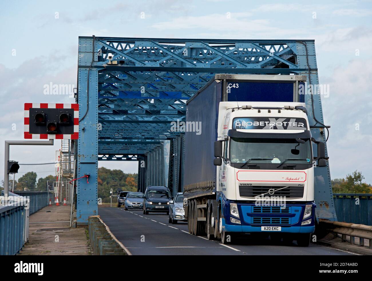 Boothferry swing bridge, carrying the A614 road across the River Ouse ...