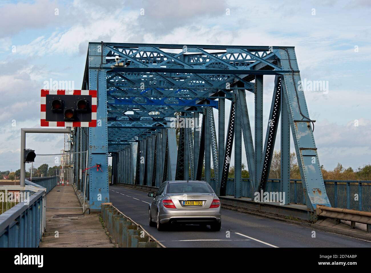 Boothferry swing bridge, carrying the A614 road across the River Ouse ...
