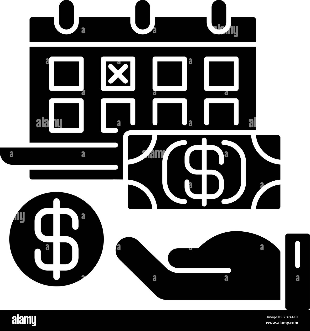 Monthly payment black glyph icon Stock Vector Image & Art - Alamy