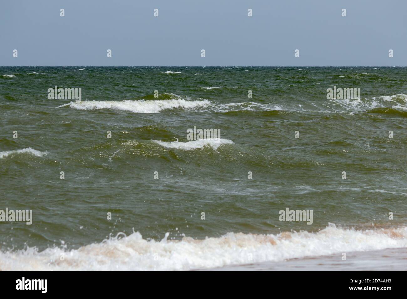 waves with crests on the surface of the sea Stock Photo - Alamy