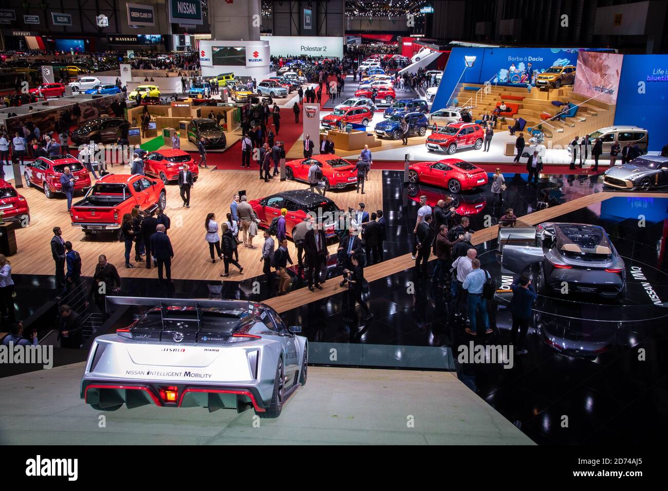 Visitors and cars overview of the 89th Geneva International Motor Show ...