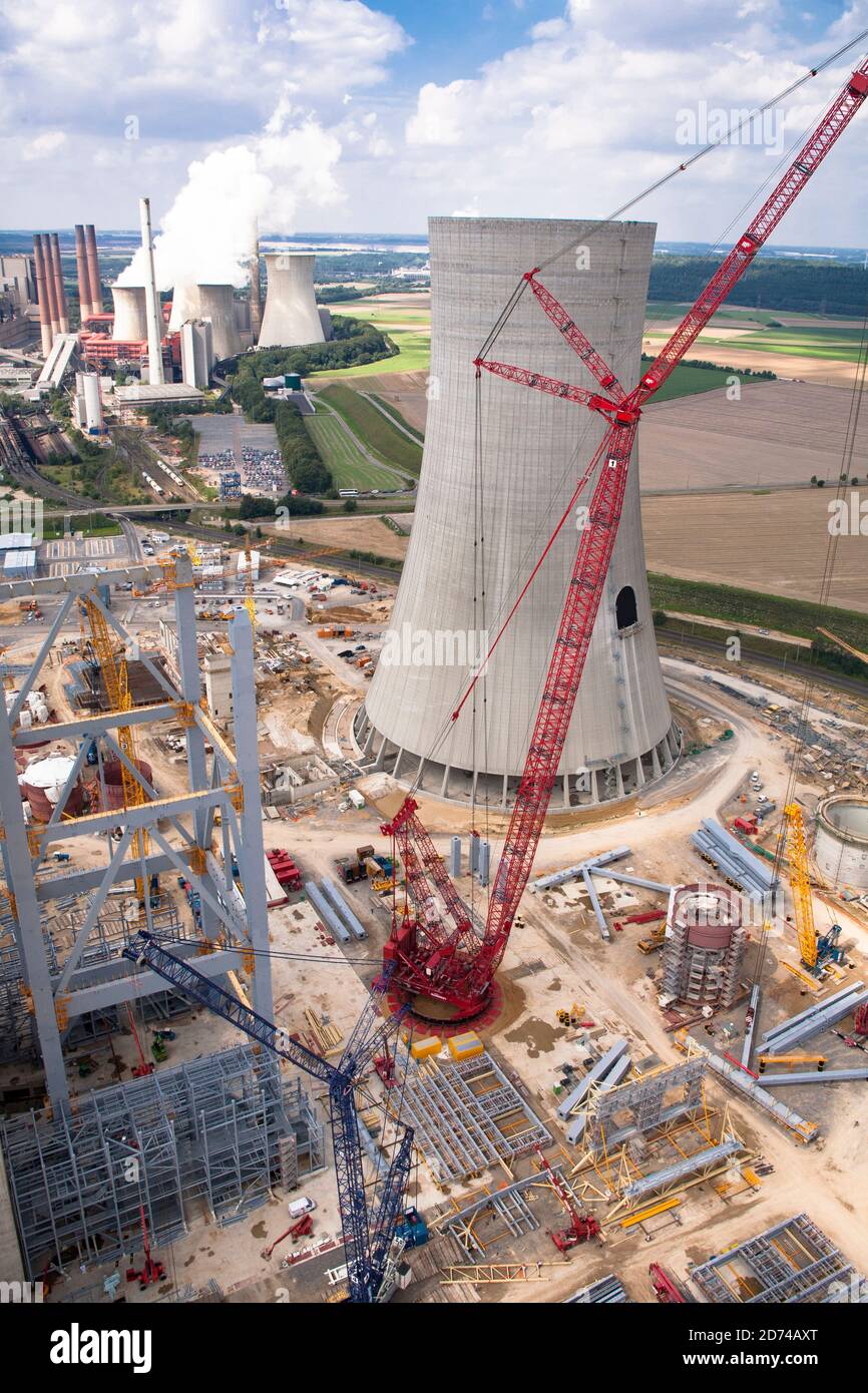 construction site of the new lignite-fired power plant Neurath near ...
